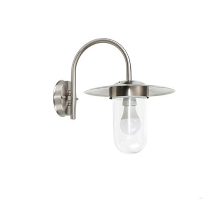 ValueLights Lancaster IP44 Rated Silver Stainless Steel Metal & Glass ...