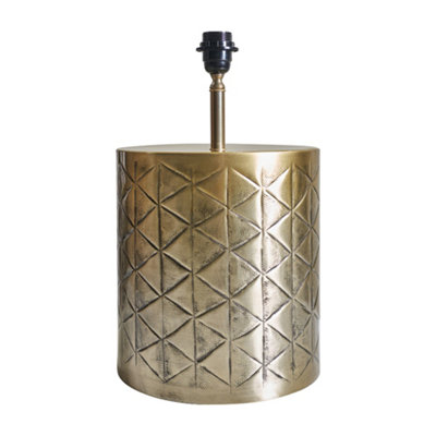 ValueLights Large Gold Diagonal Patterned Table Lamp Base | DIY at B&Q