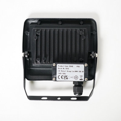 ValueLights LED 30w IP65 Black Outdoor Garden Flood Wall Light In Cool ...