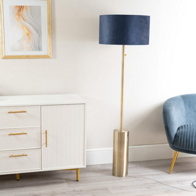 ValueLights Lexy Antique Brass Rotary Dimmer Switch Floor Lamp with ...