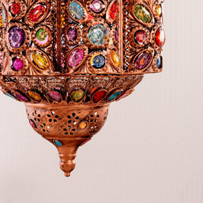 ValueLights Leyla Large Moroccan Bazaar Style Bronze Lantern Easy Fit ...