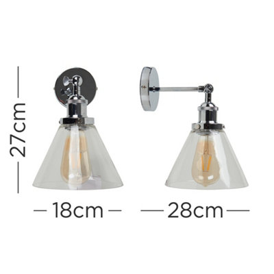 ValueLights Lloyd Retro Style Polished Chrome Adjustable Knuckle Joint ...