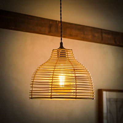ValueLights Lobster Pot Cream Weave Basket Ceiling Lamp Shade