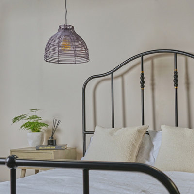 ValueLights Lobster Pot Grey Weave Basket Ceiling Lamp Shade