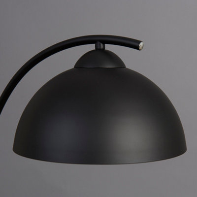 ValueLights Lua Contemporary Matt Black Crescent Frame Dome Table Lamp