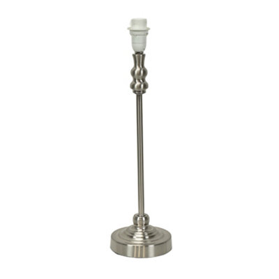 ValueLights Maggie Brushed Chrome Silver Candlestick Slim Table Lamp Base