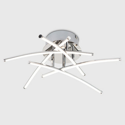 ValueLights Marais Chrome 20W Integrated LED 5 Way Cross Over Design ...