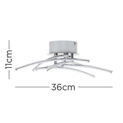ValueLights Marais Chrome 20W Integrated LED 5 Way Cross Over Design ...
