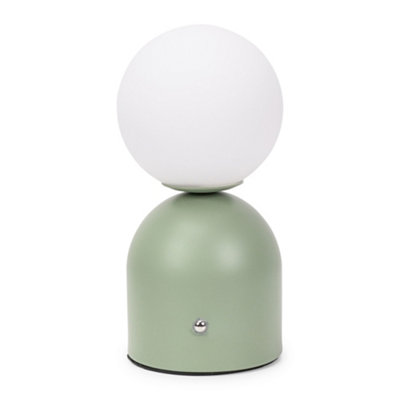 ValueLights Marlow Rechargeable Touch Button Table Lamp with Opal Globe ...