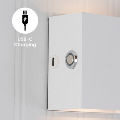 ValueLights Marx White Magnetic Easy Fit Wall Light Touch Up/Down Lamp ...