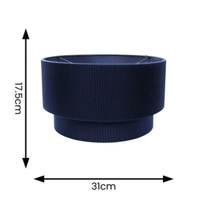 ValueLights Mason Ruched Crinkle Blue Fabric Two Tier Ceiling Floor ...