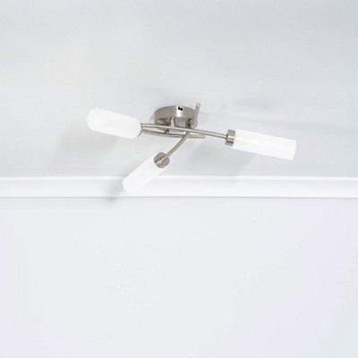 ValueLights Maya 3 Way Curved Cross Over Design Brushed Chrome Ceiling ...