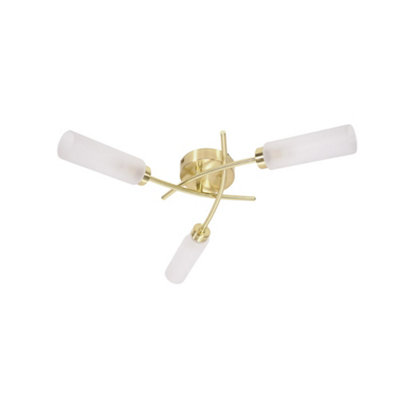 ValueLights Maya 3 Way Curved Cross Over Design Brushed Gold Ceiling ...