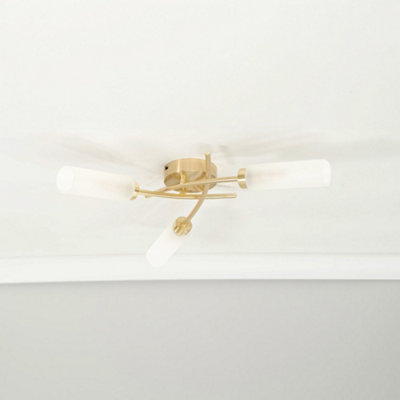 ValueLights Maya 3 Way Curved Cross Over Design Brushed Gold Ceiling ...