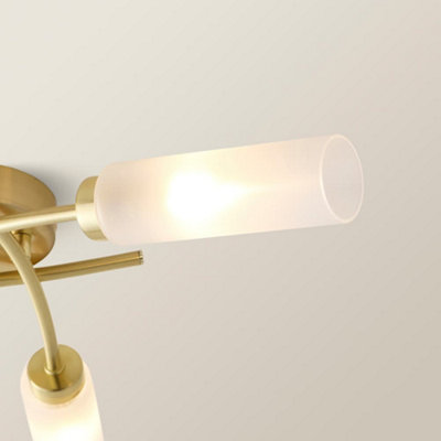 ValueLights Maya 3 Way Curved Cross Over Design Brushed Gold Ceiling ...