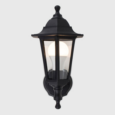 ValueLights Mayfair Traditional Style Black Outdoor Security IP44 Rated ...