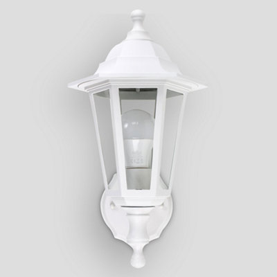 ValueLights Mayfair Traditional Style White Outdoor Security IP44 Rated ...