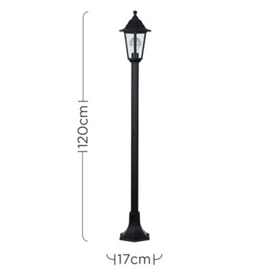ValueLights Mayfair Traditional Victorian Style 1.2m Black IP44 Rated ...