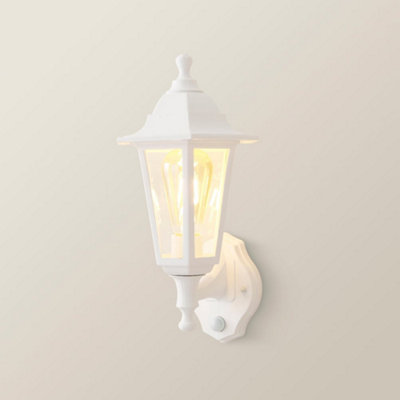 ValueLights Mayfair White Outdoor Garden Wired Security PIR Motion ...