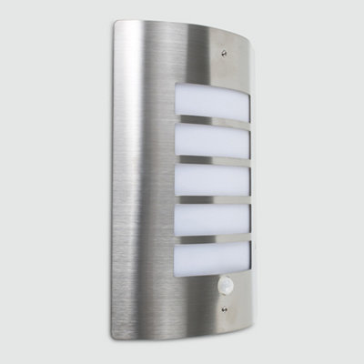 ValueLights Medlock Stainless Steel and Frosted Lens IP44 Rated PIR ...