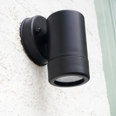 ValueLights Mellor Black IP44 Rated Outdoor Wall Downlight