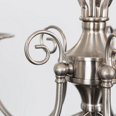 ValueLights Memphis Style Satin Nickel Barley Twist 5 Way Ceiling Light ...