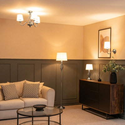 ValueLights Memphis Traditional Silver Chrome 3 Light Ceiling Light ...