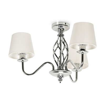 ValueLights Memphis Traditional Silver Chrome 3 Light Ceiling Light ...