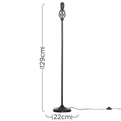 ValueLights Memphis Traditional Style Black Barley Twist Floor Lamp Base