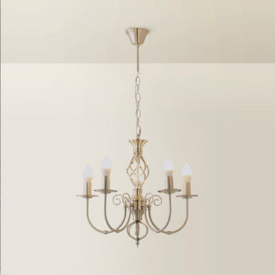 ValueLights Memphis Traditional Style Satin Nickel Barley Twist 5 Way ...