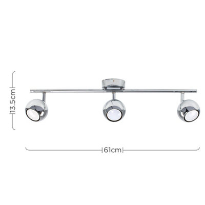 ValueLights Mini Retro 3 Way Eyeball Chrome Spotlight