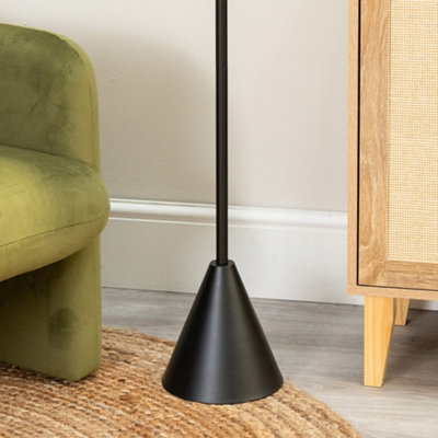 ValueLights Mitch Natural Linen Squat Lamp Shade Black Single Stem ...
