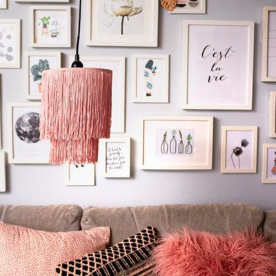 ValueLights Modern 2 Tier Pink Tassel Ceiling Pendant Light Shade | DIY ...