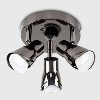 ValueLights Modern Black Chrome 3 Way Sleek Round Adjustable Ceiling ...
