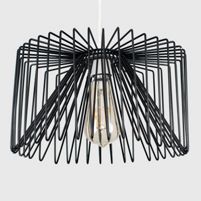 ValueLights Modern Black Non Electric Metal Wire Design Cylinder Shaped ...