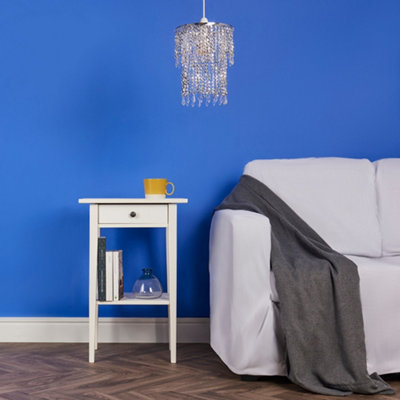 Buy ValueLights Modern Chrome Acrylic Bead Effect Silver Ceiling Pendant Light Shade at B&Q