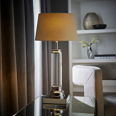 ValueLights Modern Clear Glass Column Design Touch Table Lamp With ...