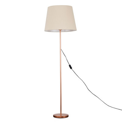 ValueLights Modern Copper Metal Standard Floor Lamp With Beige Tapered ...