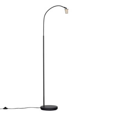 ValueLights Modern Designer Style Dark Grey Curved Stem Floor Lamp Base ...