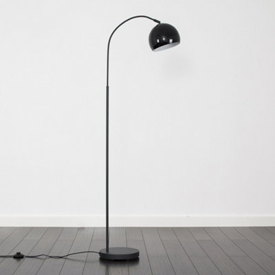 ValueLights Modern Designer Style Dark Grey Curved Stem Floor Lamp Base