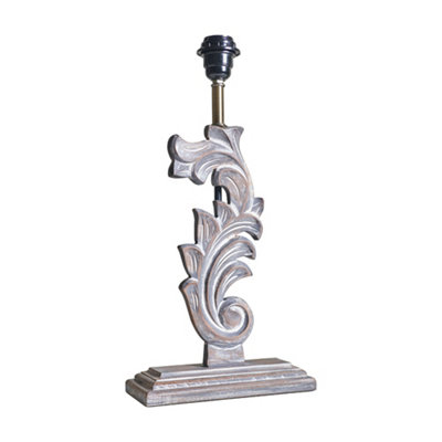 ValueLights Modern Distressed White Sculptured Floral Design Wooden ...