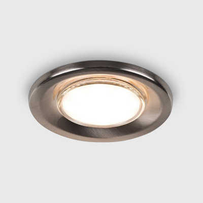 ValueLights Modern Fire Rated Brushed Chrome GU10 Recessed Ceiling ...