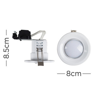 ValueLights Modern Fire Rated Gloss White GU10 Recessed Ceiling ...