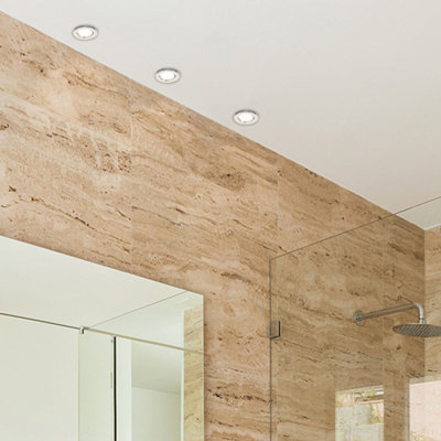 ValueLights Modern Fire Rated Polished Chrome GU10 Recessed Ceiling ...