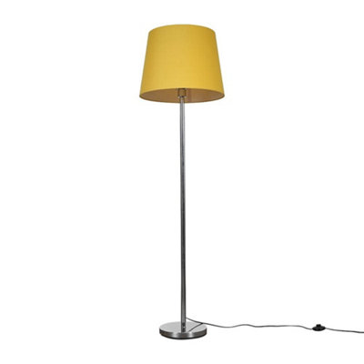 ValueLights Modern Floor Lamp In Polished Chrome Metal Finish With ...