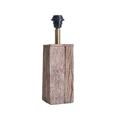ValueLights Modern Natural Wood Block Table Lamp Base | DIY at B&Q