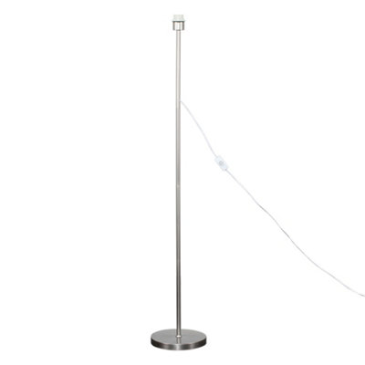 ValueLights Modern Standard Floor Lamp Base In Brushed Chrome Metal Finish