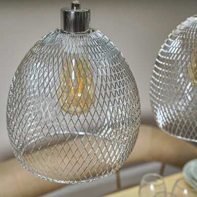 ValueLights Novo 3 Way Chrome Over Table Ceiling Light Fitting with ...