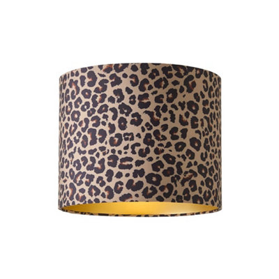 ValueLights Oasis Leopard Print Fabric with Metallic Gold Inner Drum ...