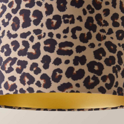 ValueLights Oasis Leopard Print Fabric with Metallic Gold Inner Drum ...